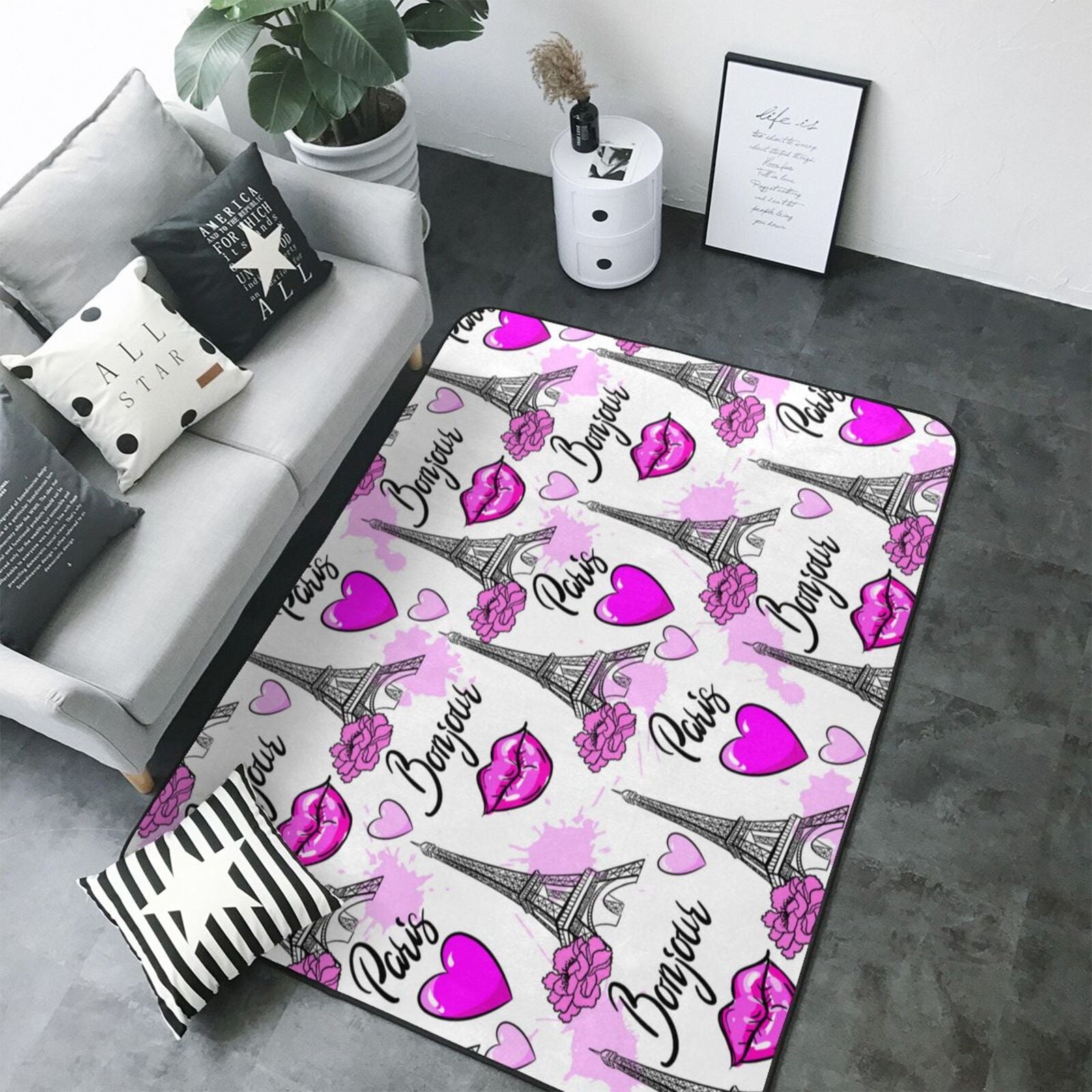 Area Rugs For Living Room Decor - Tower flower purple Soft Anti Slip ...