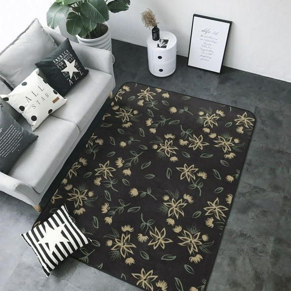 Area Rugs For Living Room Decor - Tropic floral flower Anti Slip Throw ...