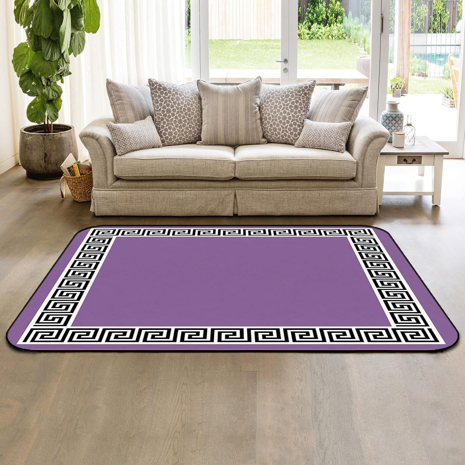 Area Rugs for Living Room Geometric Greek Key Design Large Area Rug 2x3 ...