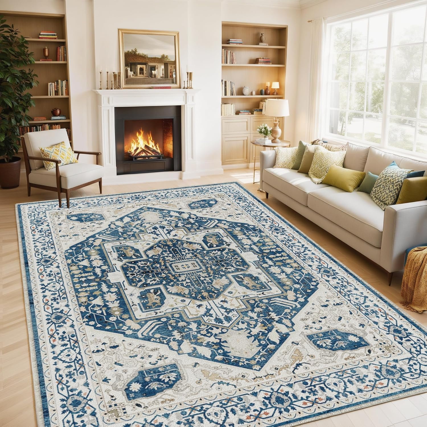 Area Rugs for Living Room, Machine Soft Washable Rug for Bedroom ...