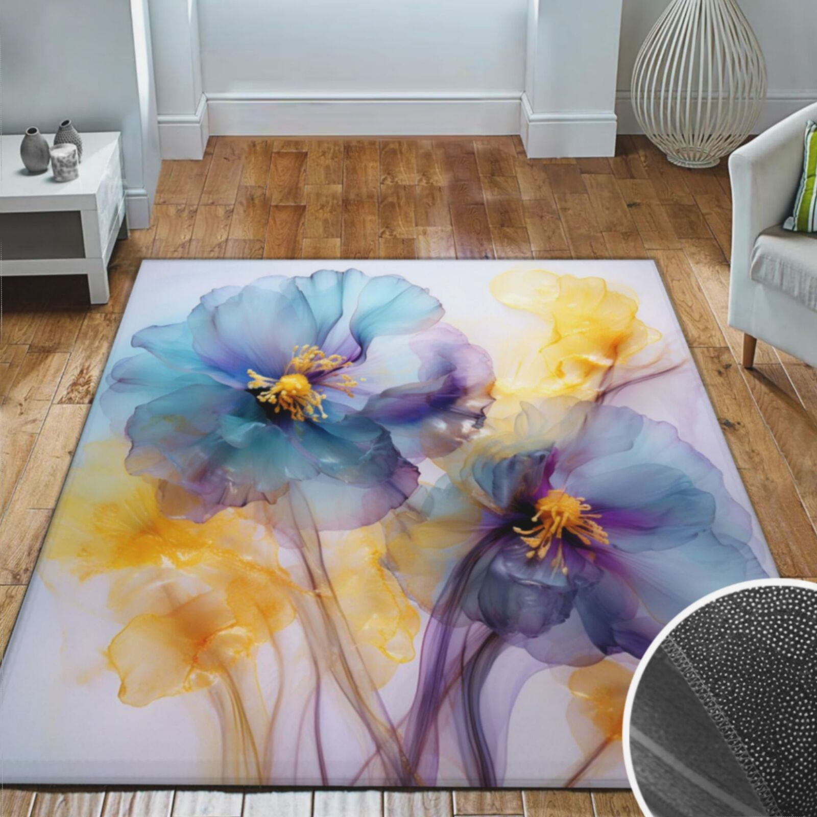 Area Rugs Living Room, Soft Crystal Carpet Mat For Bedroom Area Rug Non ...