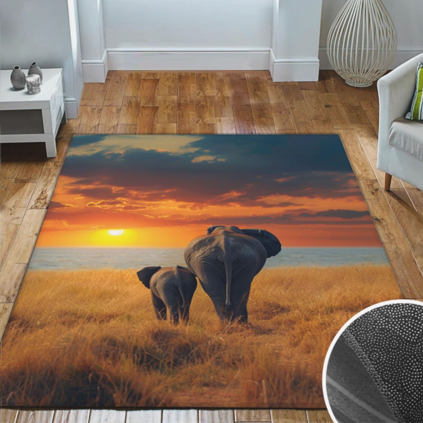 Area Rugs Living Room, Soft Crystal Carpet Mat For Bedroom Area Rug Non ...