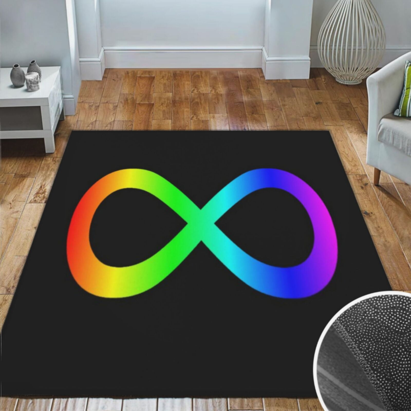 Area Rugs Living Room, Soft Crystal Carpet Mat For Bedroom Area Rug Non ...