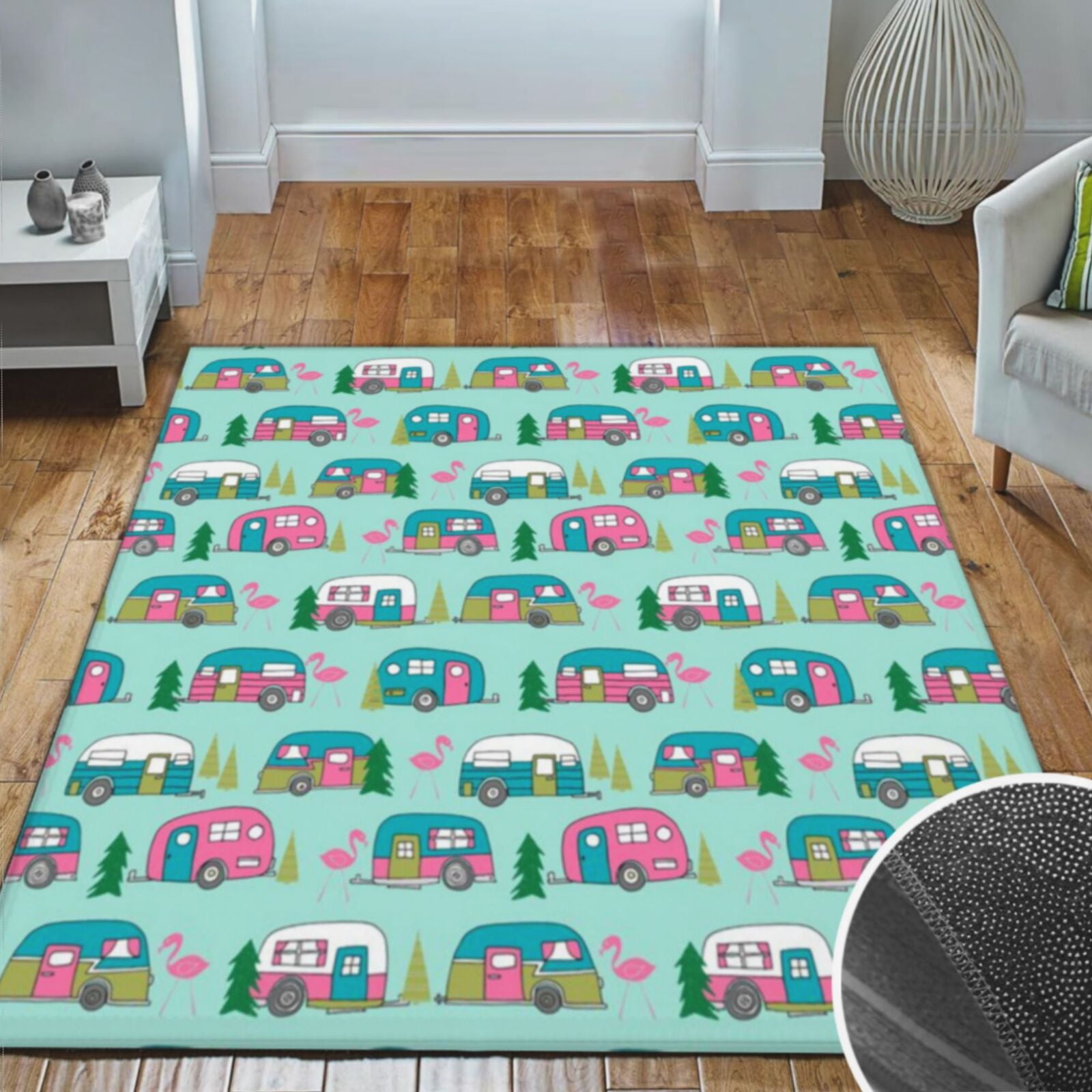 Area Rugs Living Room, Soft Crystal Carpet Mat For Bedroom Area Rug Non ...