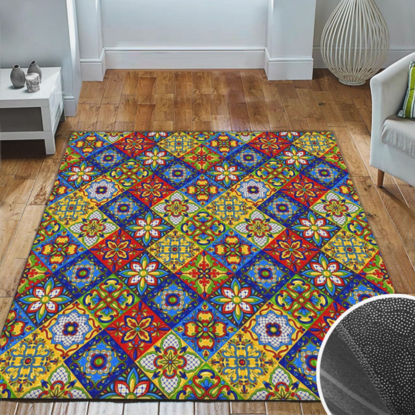 Area Rugs Living Room, Soft Crystal Carpet Mat For Bedroom Area Rug Non ...