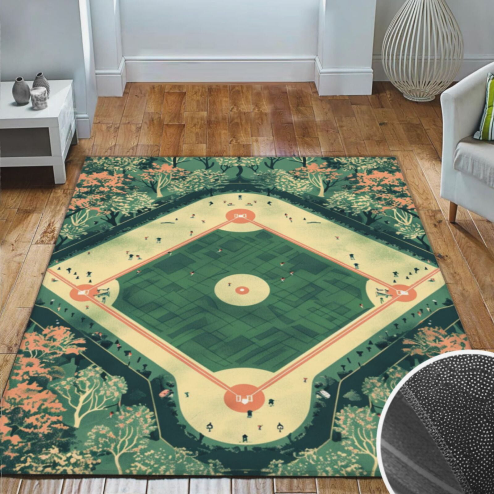 Area Rugs Living Room, Soft Crystal Carpet Mat For Bedroom Area Rug Non ...