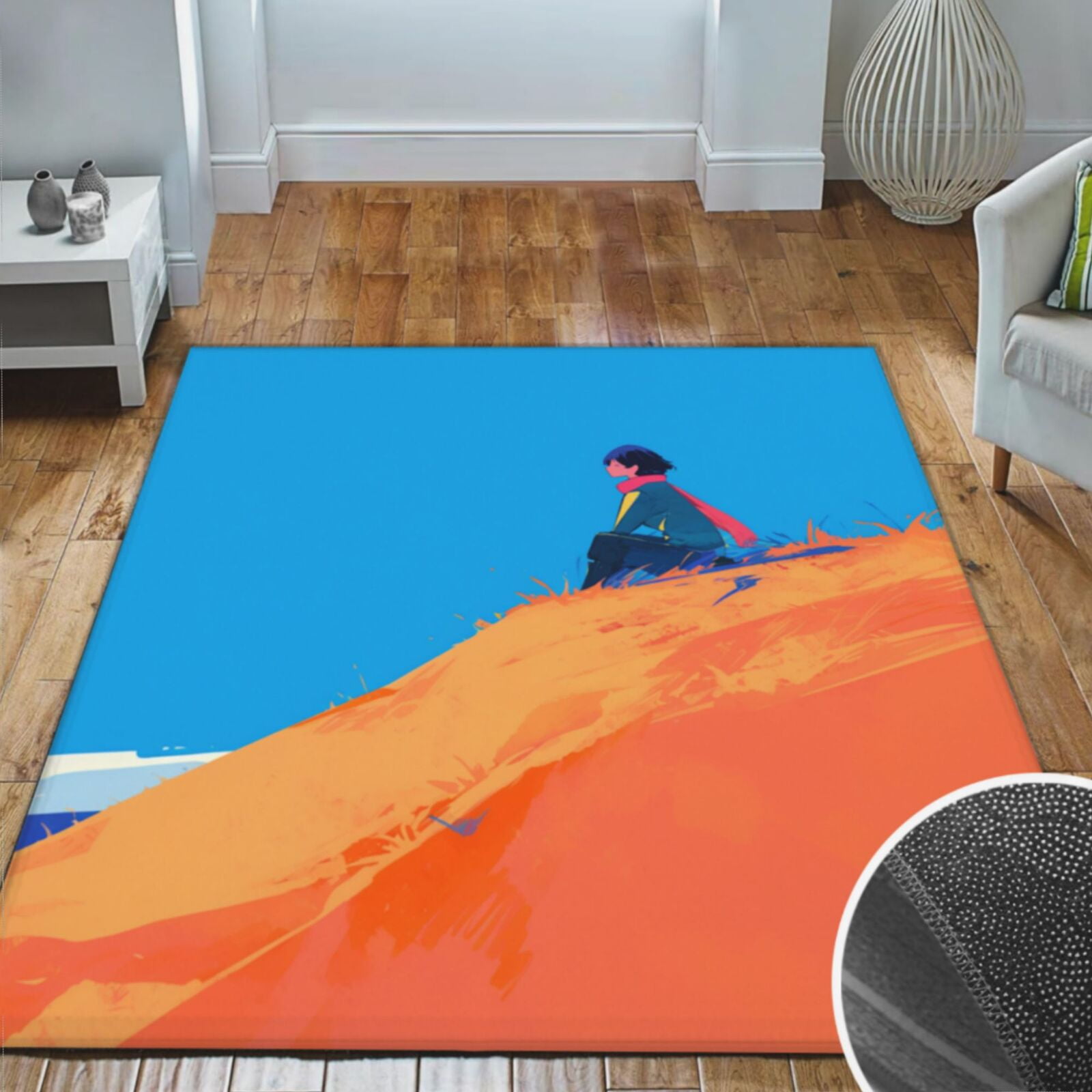 Area Rugs Living Room, Soft Crystal Carpet Mat For Bedroom Area Rug Non ...