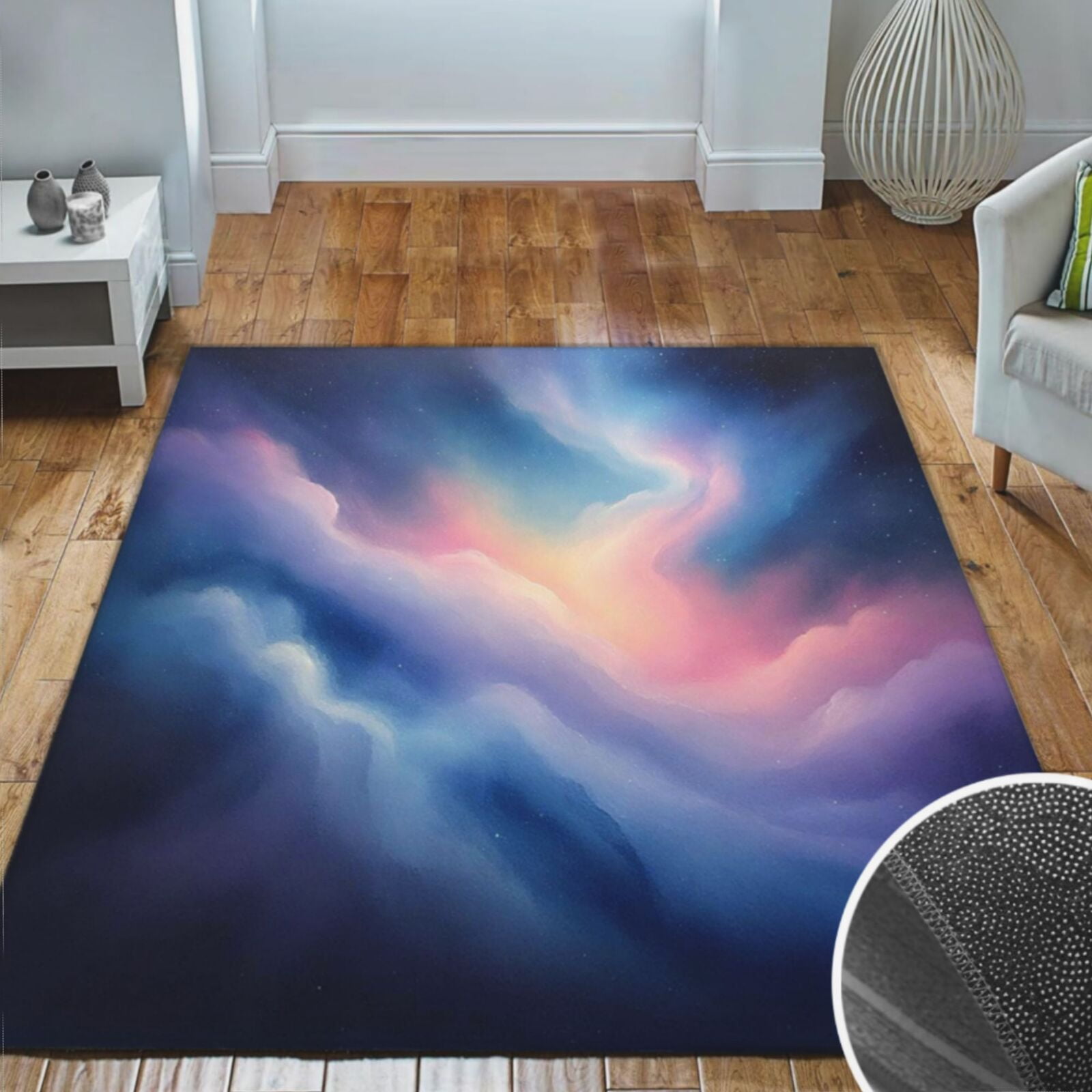 Area Rugs Living Room, Soft Crystal Carpet Mat For Bedroom Area Rug Non ...