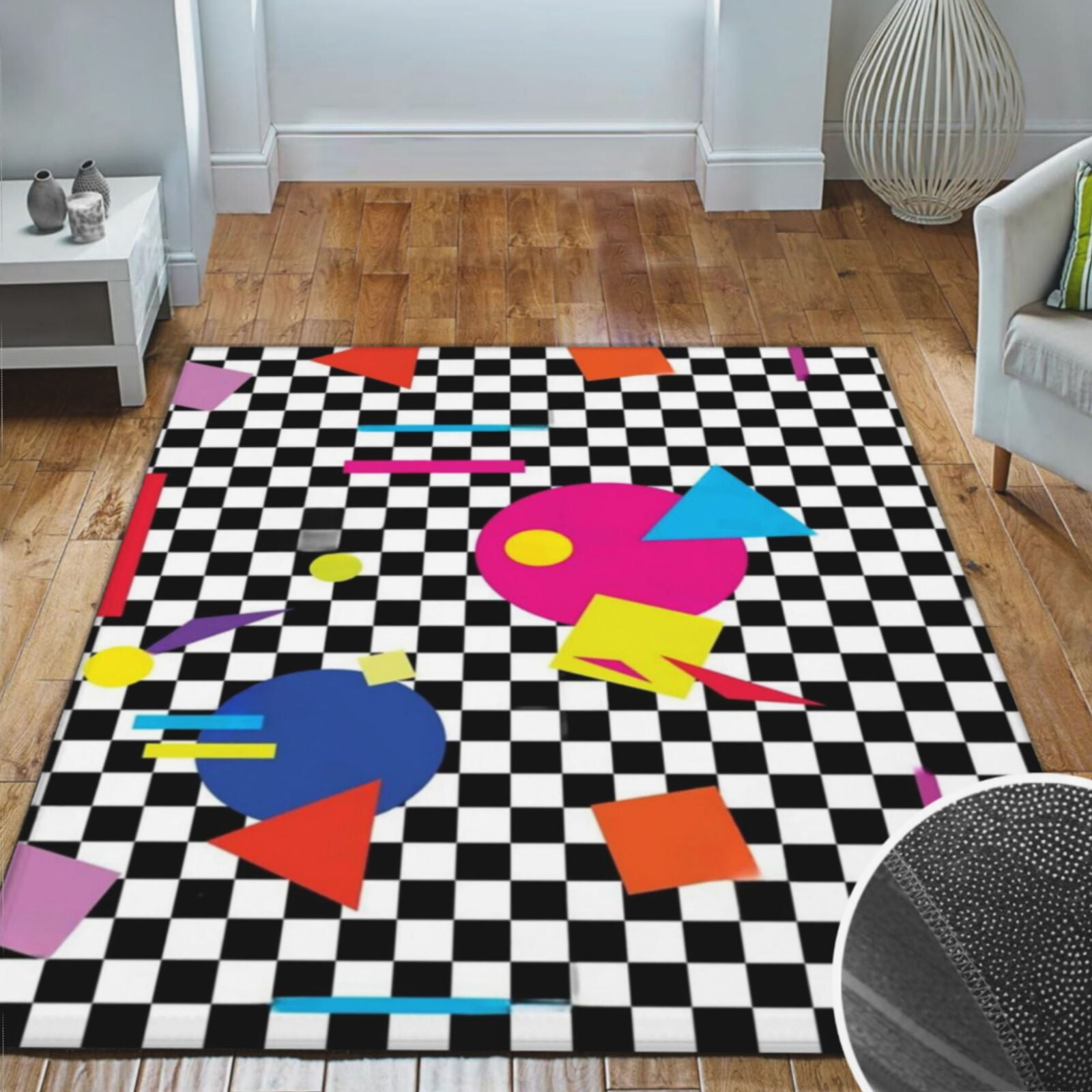 Area Rugs Living Room, Soft Crystal Carpet Mat For Bedroom Area Rug Non ...