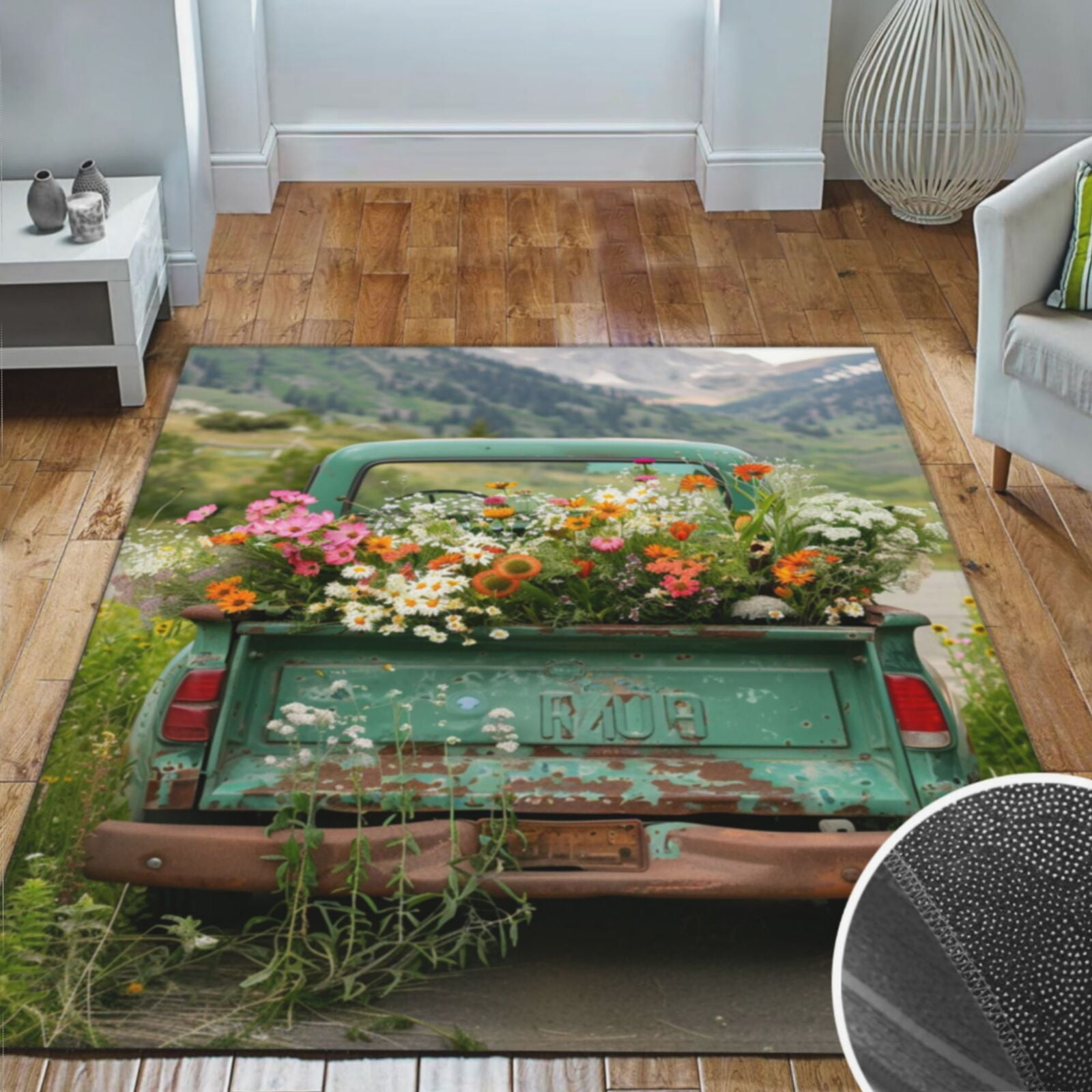 Area Rugs Living Room, Soft Crystal Carpet Mat For Bedroom Area Rug Non ...