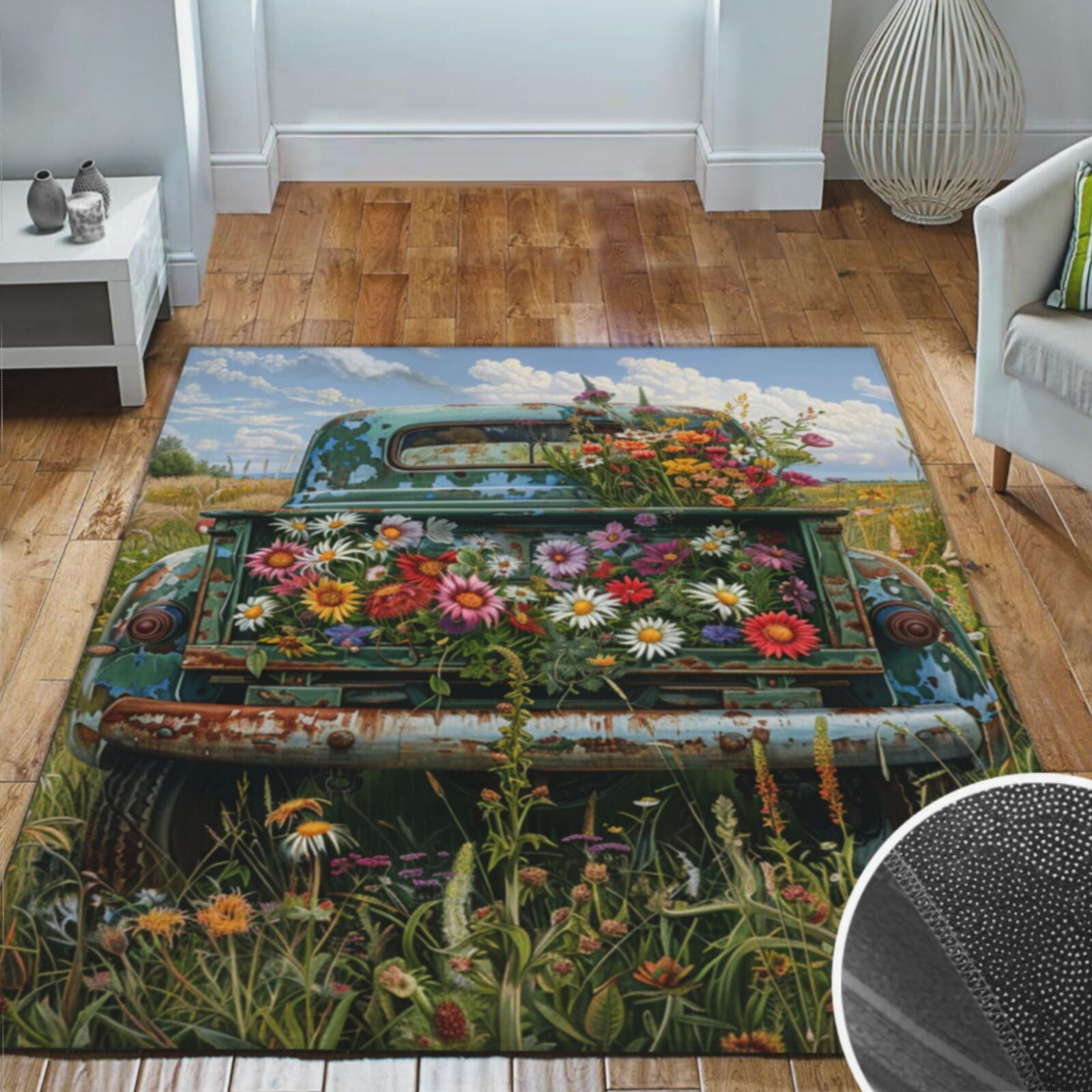 Area Rugs Living Room, Soft Crystal Carpet Mat For Bedroom Area Rug Non ...