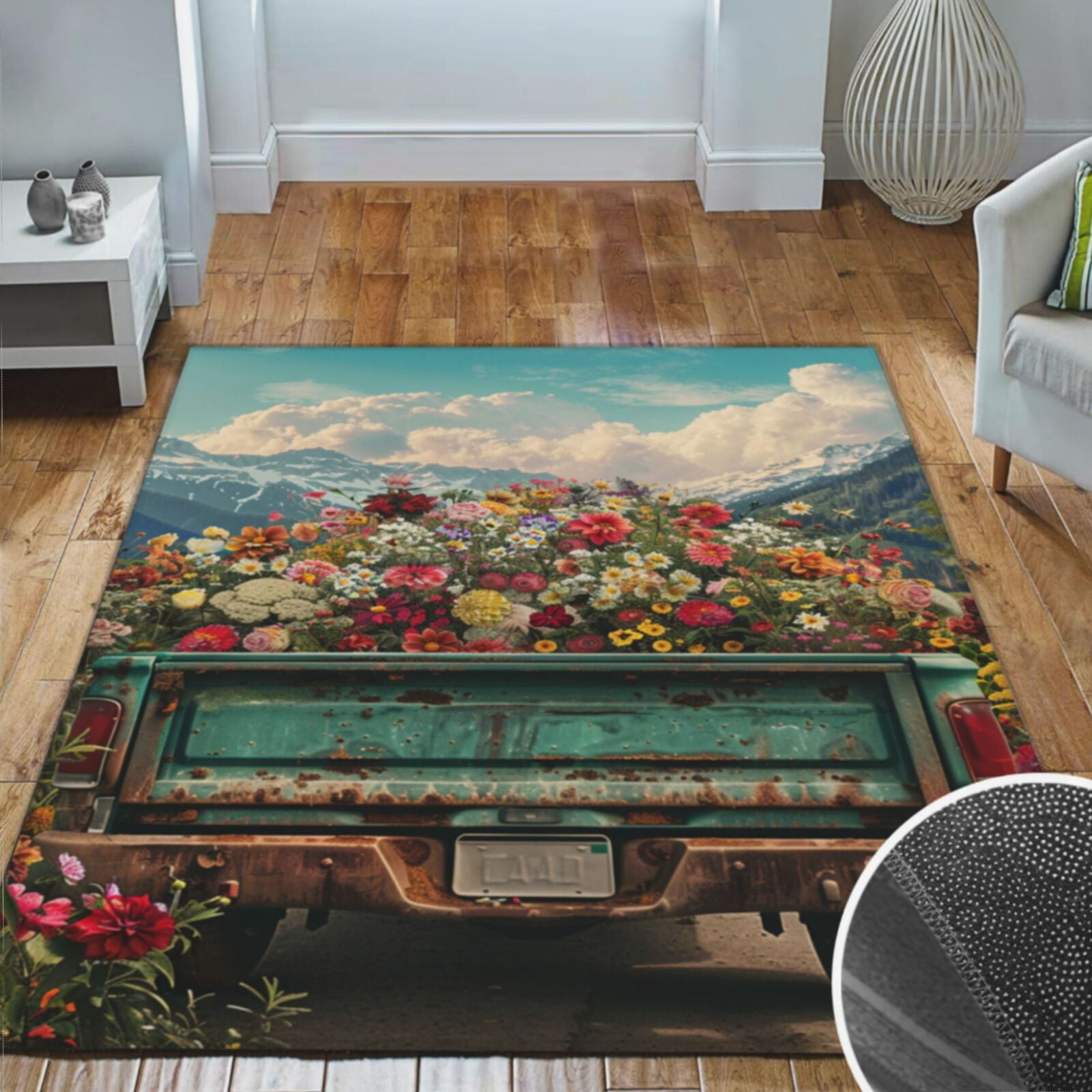 Area Rugs Living Room, Soft Crystal Carpet Mat For Bedroom Area Rug Non ...