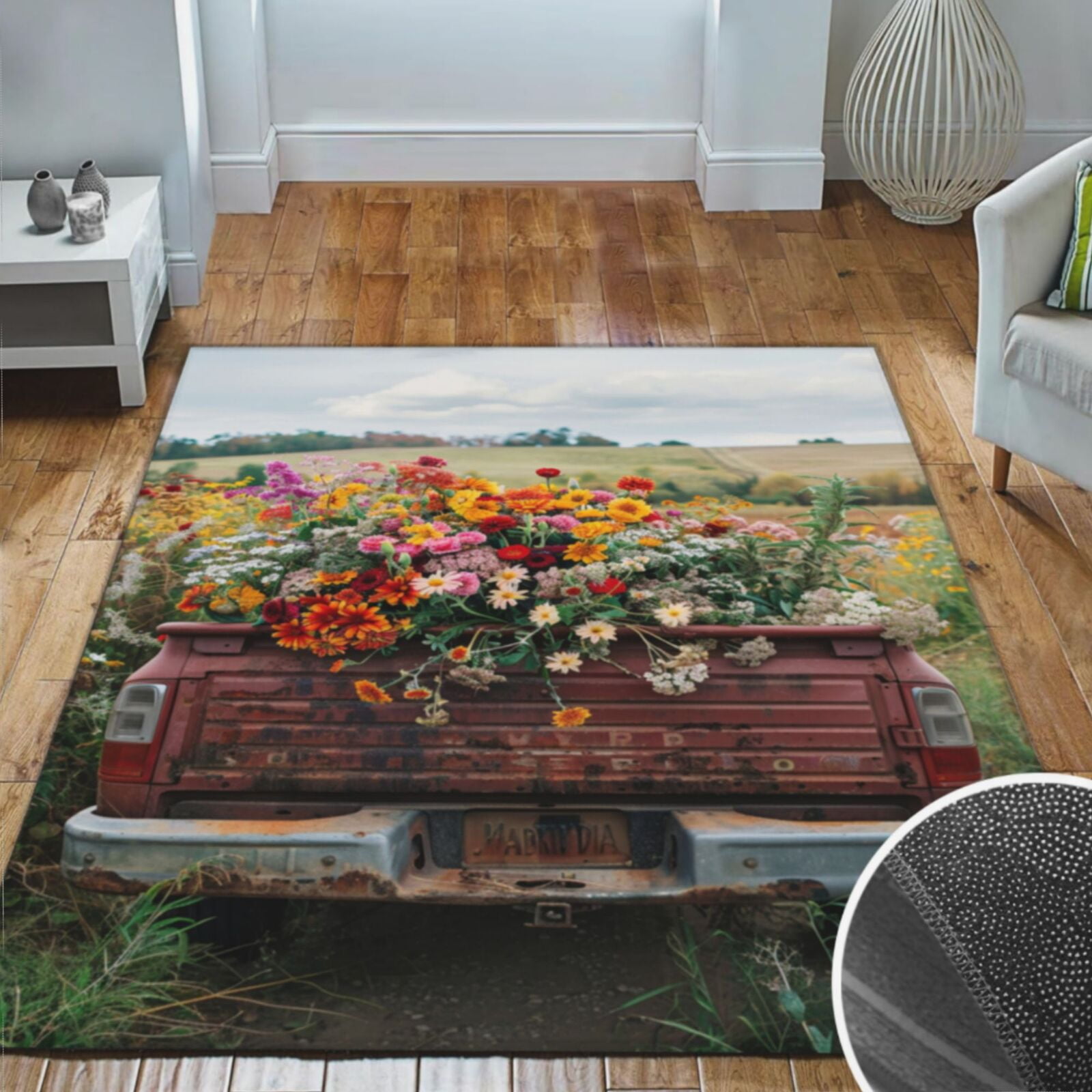 Area Rugs Living Room, Soft Crystal Carpet Mat For Bedroom Area Rug Non ...