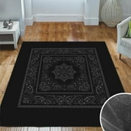 LAKEA 8 Ball Rug Black Round Rug Carpet Non-Slip Flocking Floor Area ...