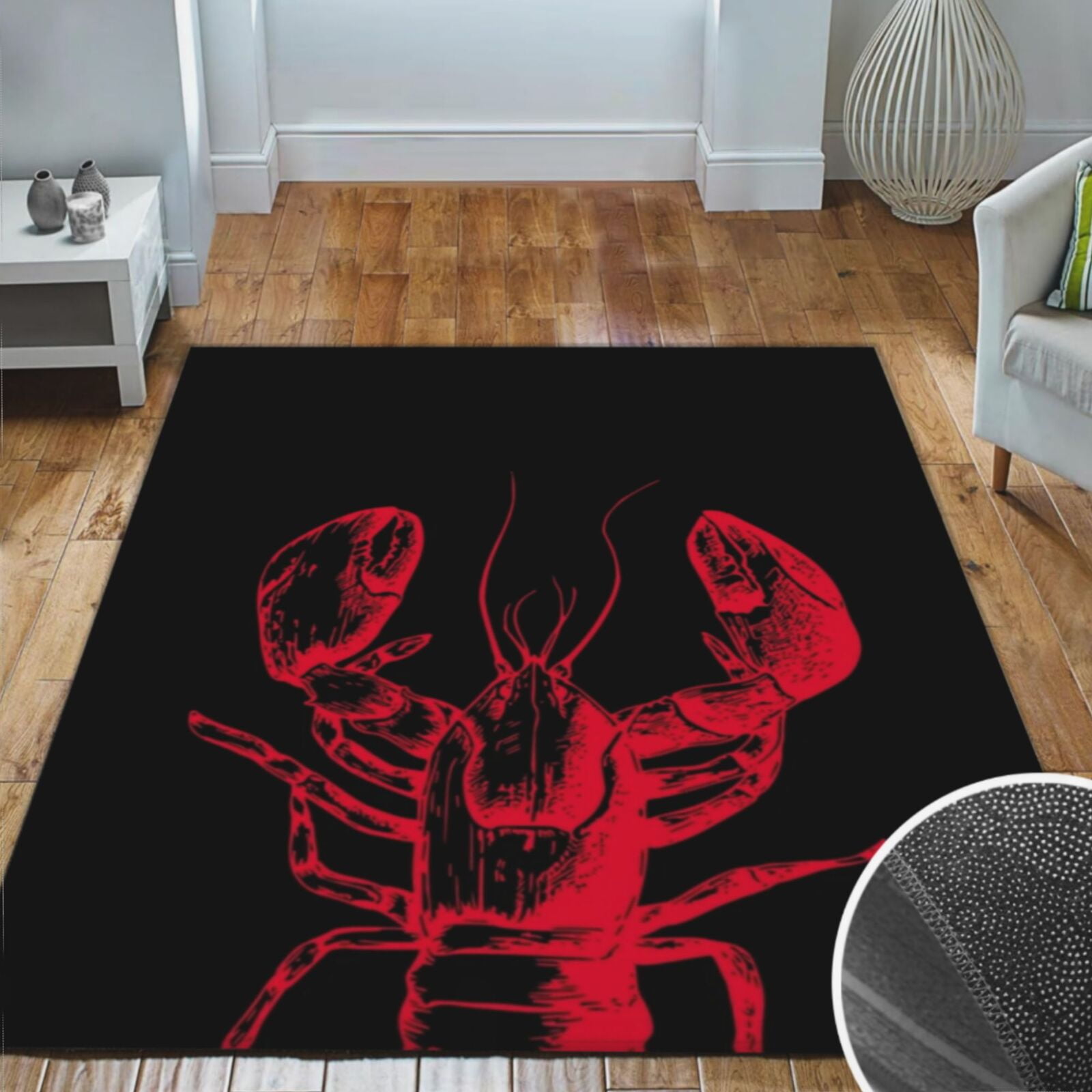 Area Rugs Living Room, Soft Crystal Carpet Mat For Bedroom Area Rug Non ...