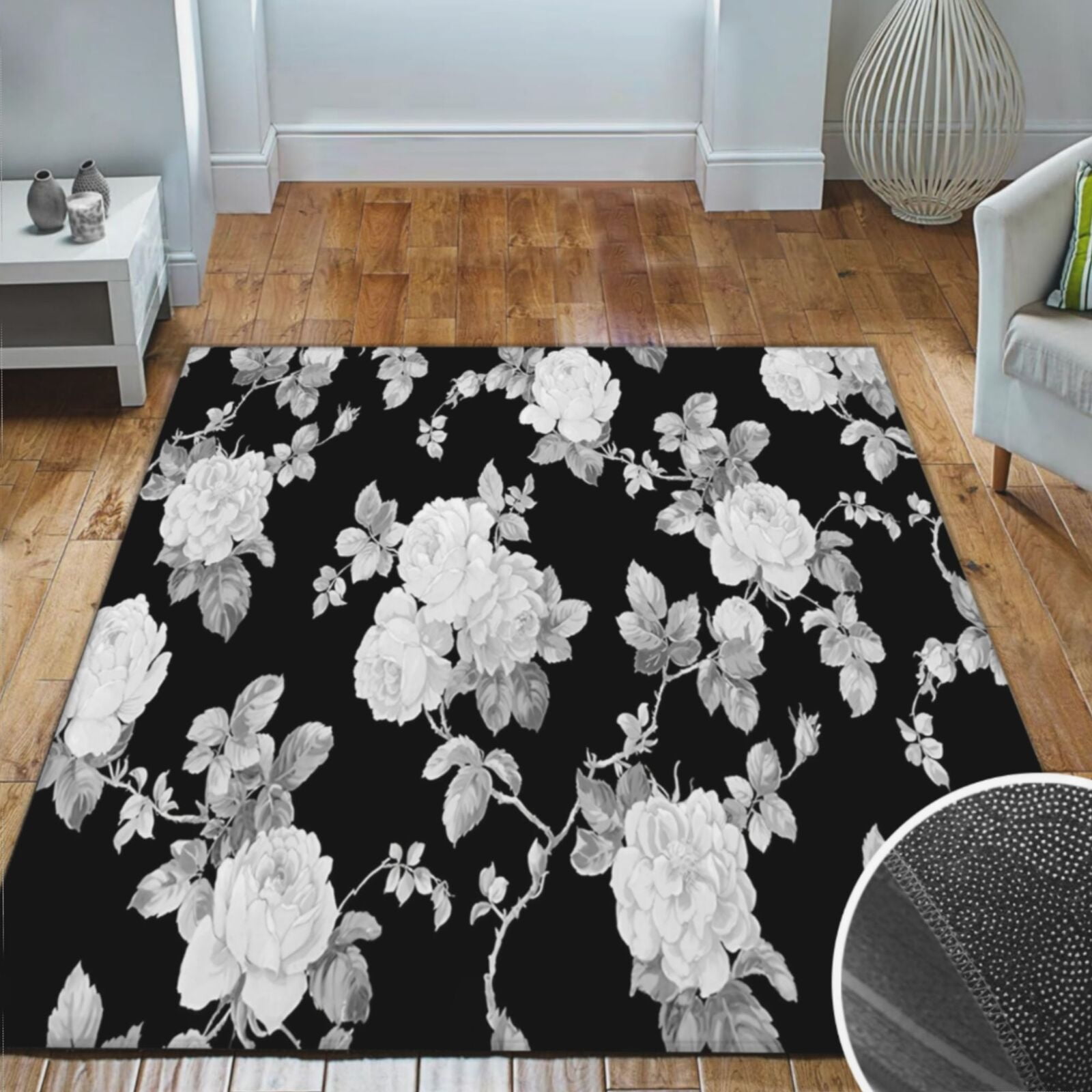 Area Rugs Living Room, Soft Crystal Carpet Mat For Bedroom Area Rug Non ...