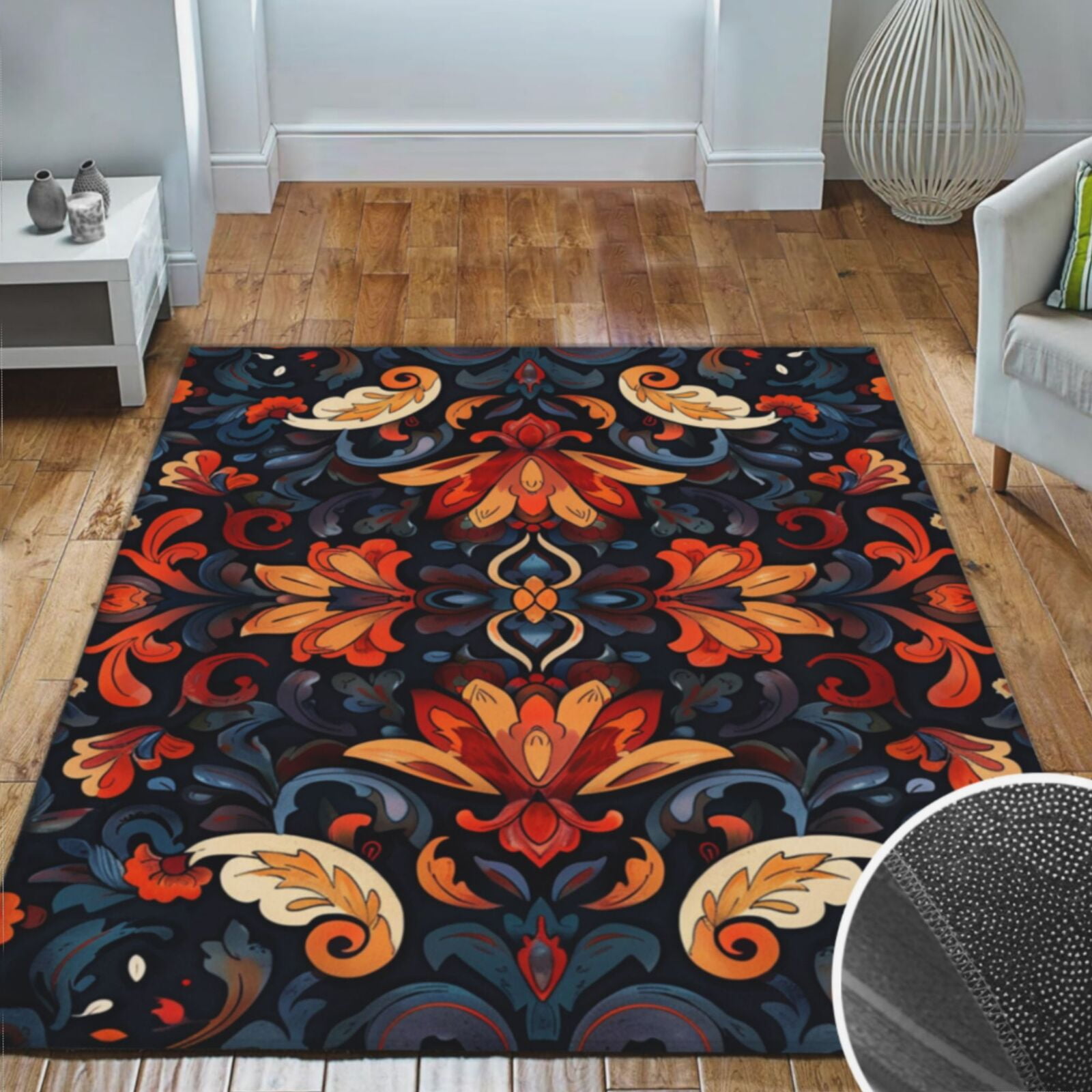 Area Rugs Living Room, Soft Crystal Carpet Mat For Bedroom Area Rug Non ...