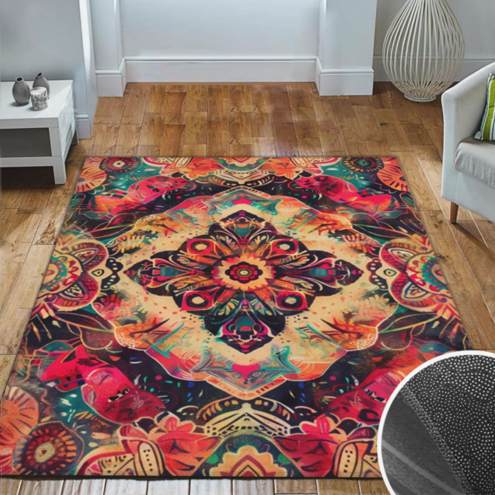 Area Rugs Living Room, Soft Crystal Carpet Mat For Bedroom Area Rug Non ...
