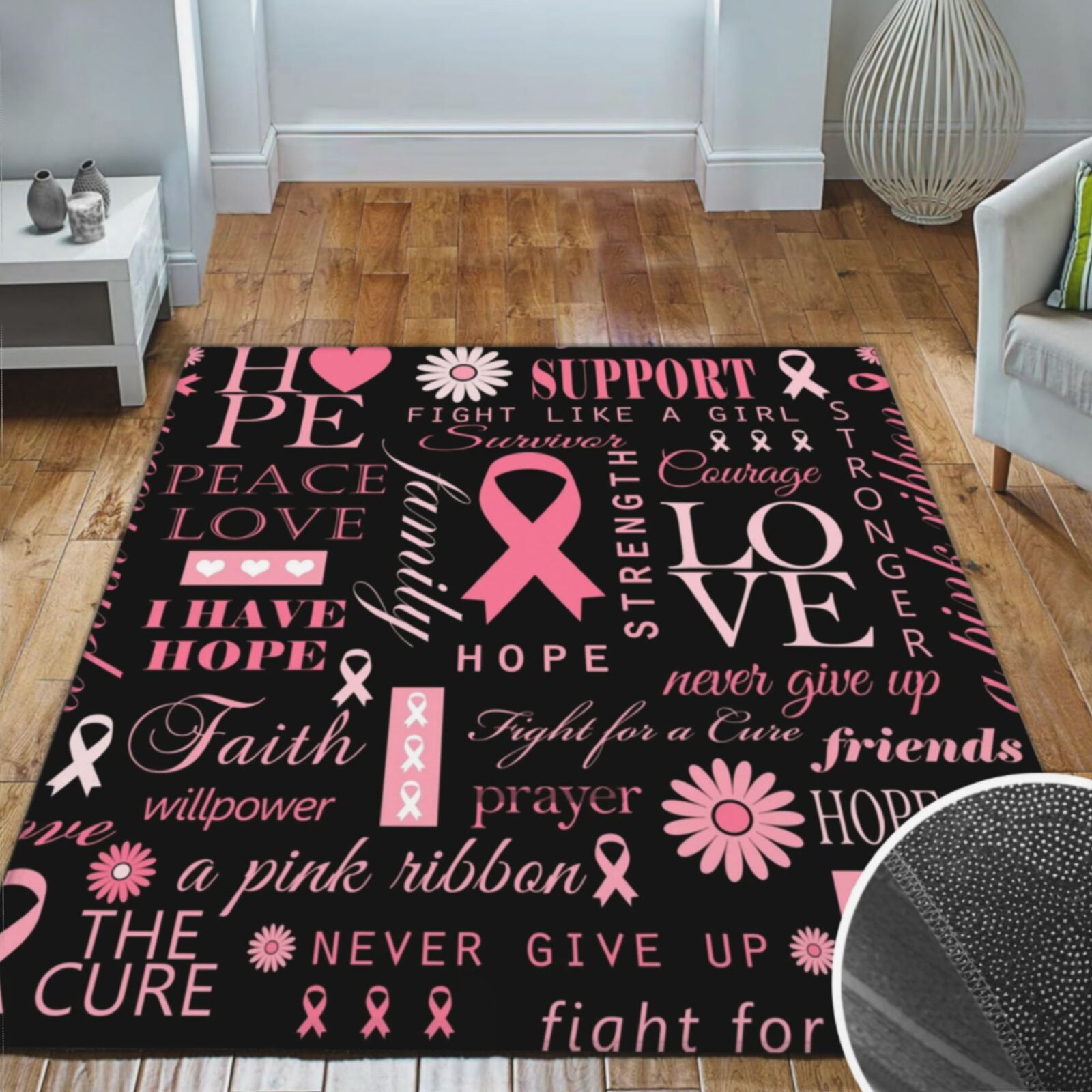 Area Rugs Living Room, Soft Crystal Carpet Mat For Bedroom Area Rug Non ...