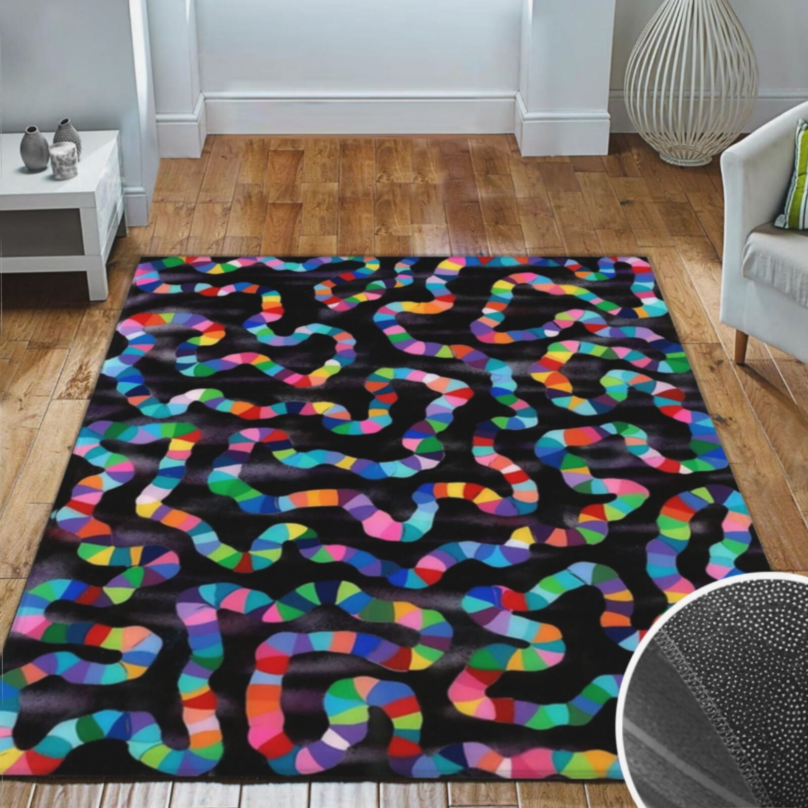 Area Rugs Living Room, Soft Crystal Carpet Mat For Bedroom Area Rug Non ...