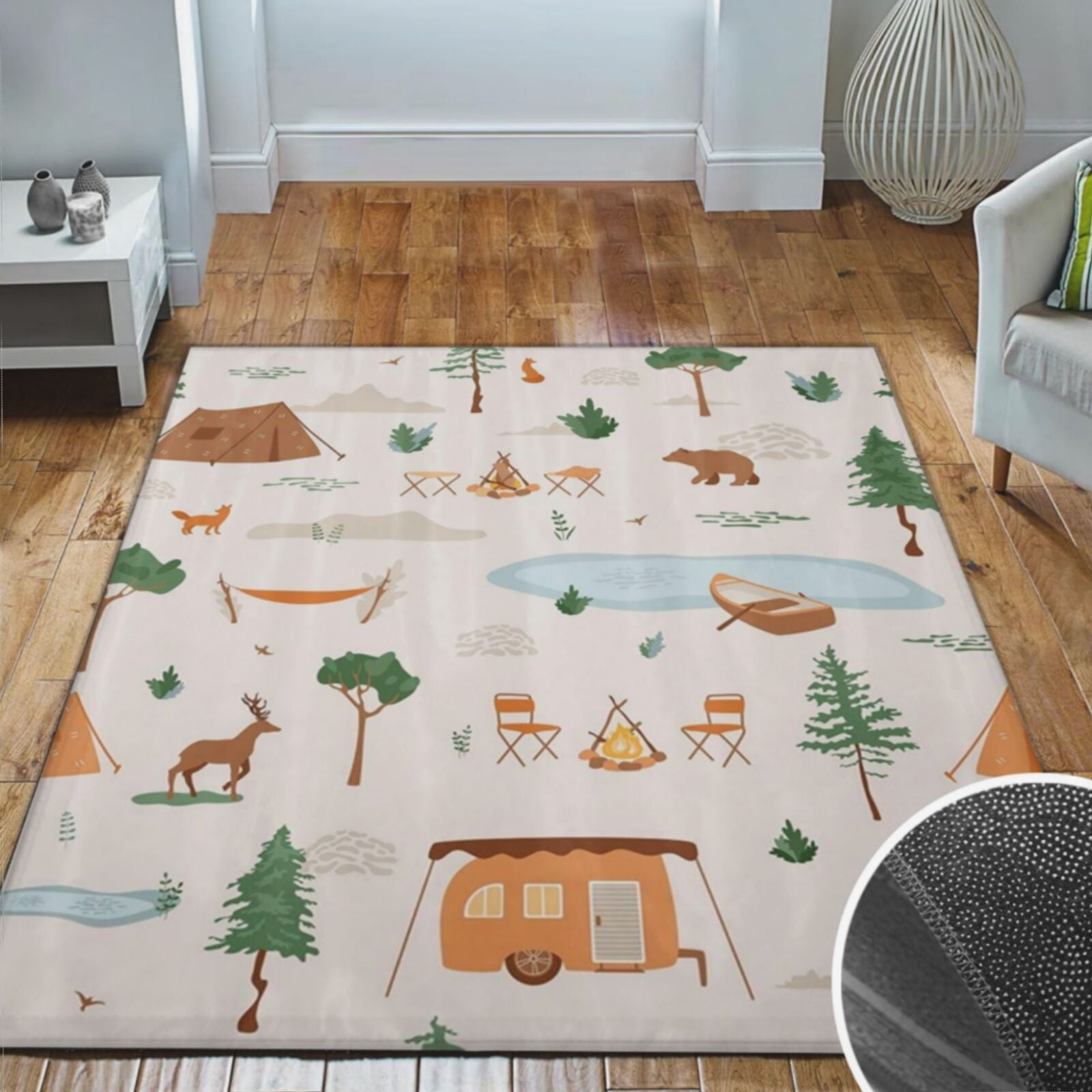 Area Rugs Living Room, Soft Crystal Carpet Mat For Bedroom Area Rug Non ...