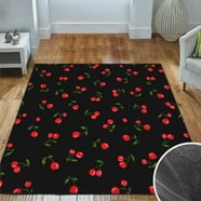LAKEA 8 Ball Rug Black Round Rug Carpet Non-Slip Flocking Floor Area ...