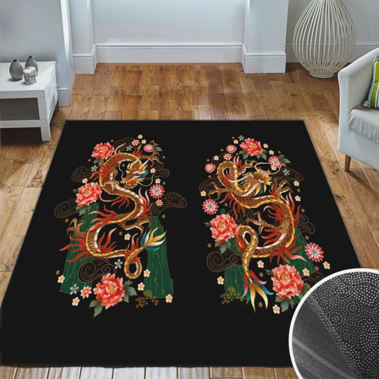 Area Rugs Living Room, Soft Crystal Carpet Mat For Bedroom Area Rug Non ...