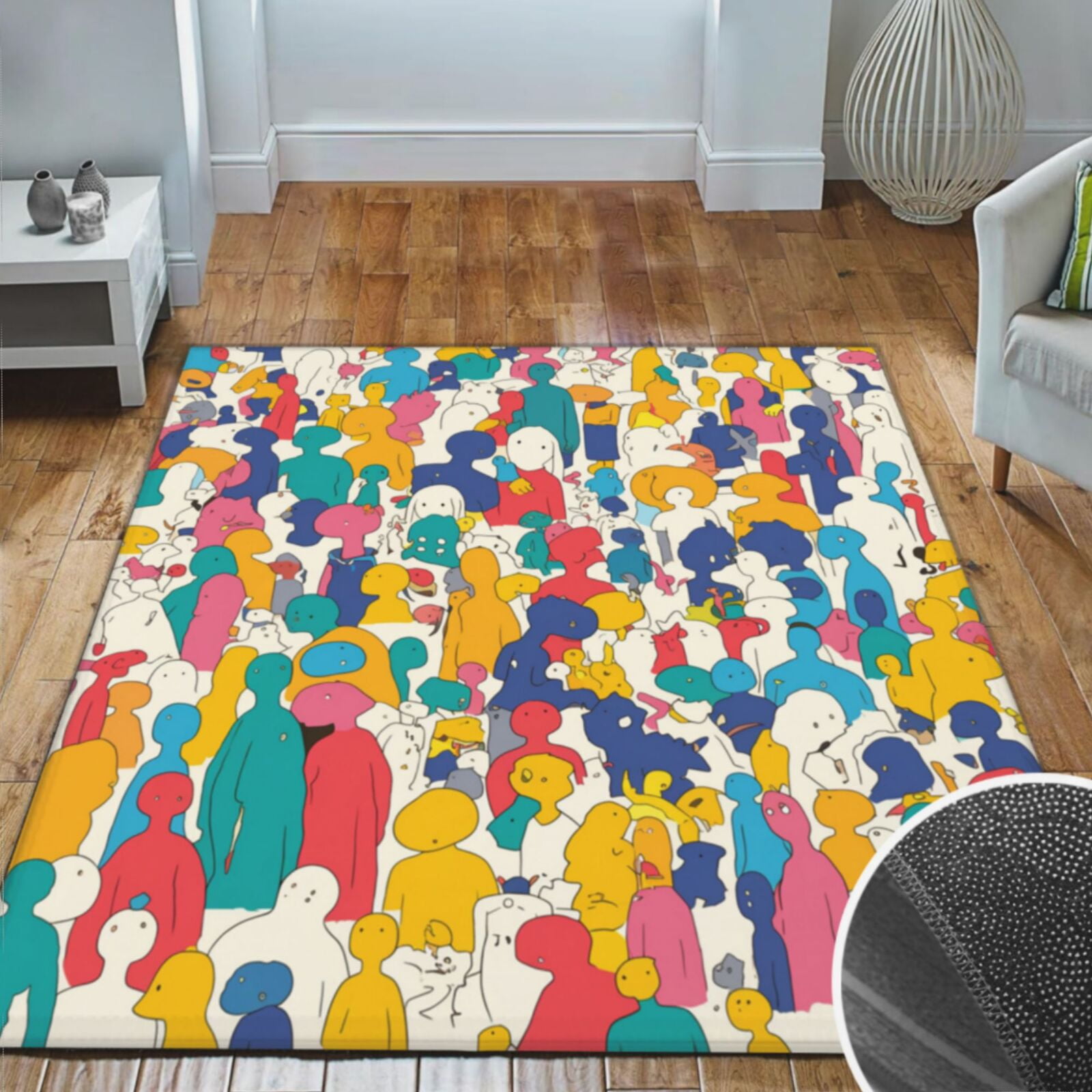 Area Rugs Living Room, Soft Crystal Carpet Mat For Bedroom Area Rug Non ...