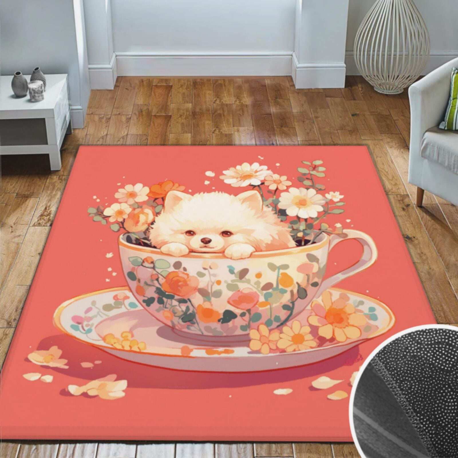 Area Rugs Living Room, Soft Crystal Carpet Mat For Bedroom Area Rug Non ...