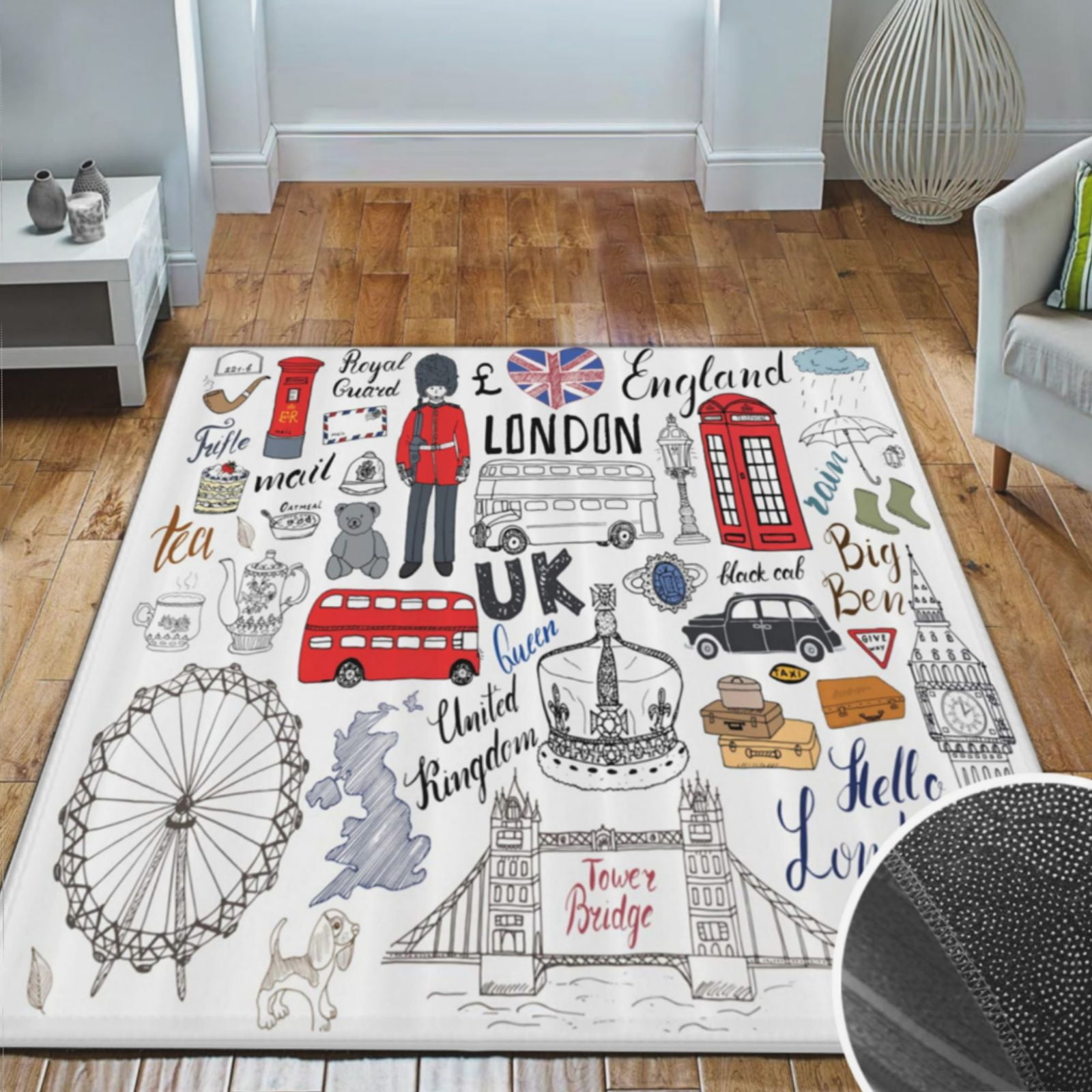 Area Rugs Living Room, Soft Crystal Carpet Mat For Bedroom Area Rug Non ...