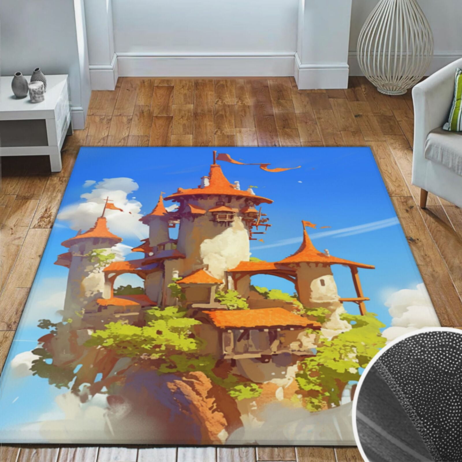 Area Rugs Living Room, Soft Crystal Carpet Mat For Bedroom Area Rug Non ...