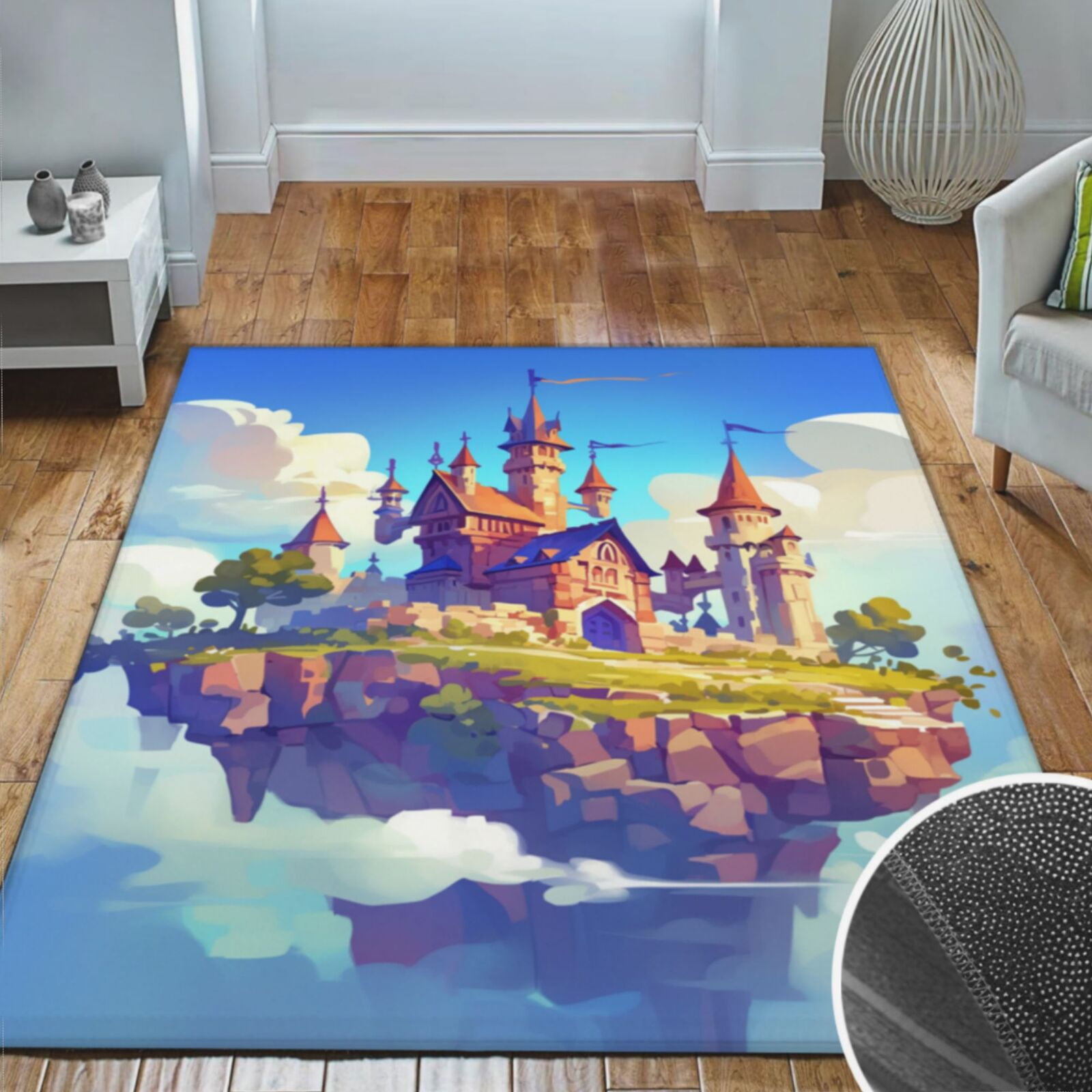 Area Rugs Living Room, Soft Crystal Carpet Mat For Bedroom Area Rug Non ...