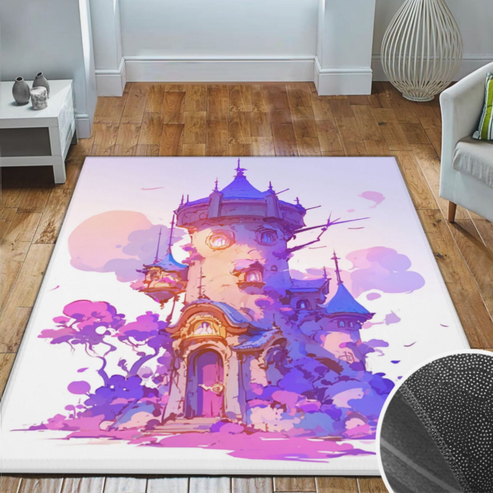 Area Rugs Living Room, Soft Crystal Carpet Mat For Bedroom Area Rug Non ...