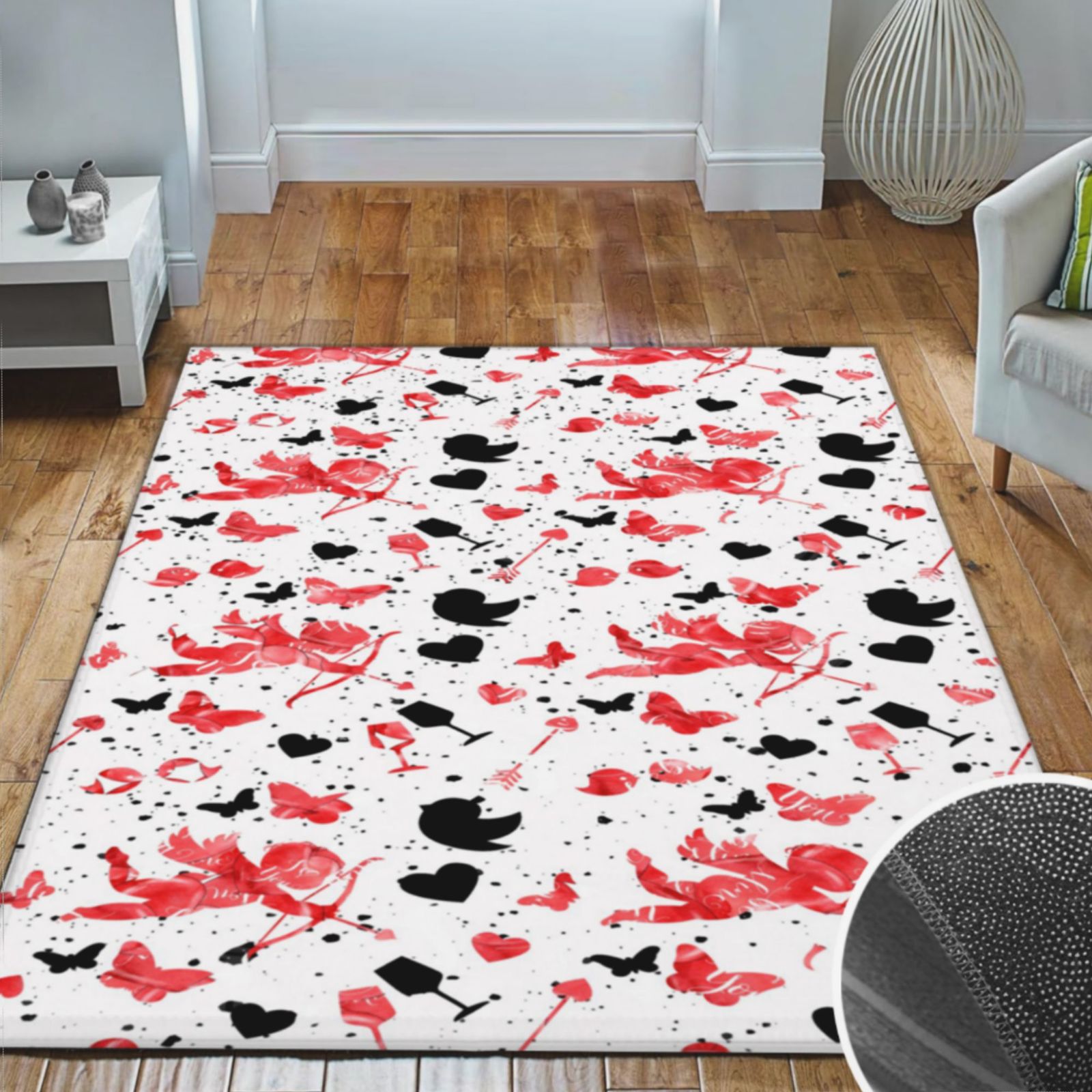 Area Rugs Living Room, Soft Crystal Carpet Mat For Bedroom Area Rug Non ...