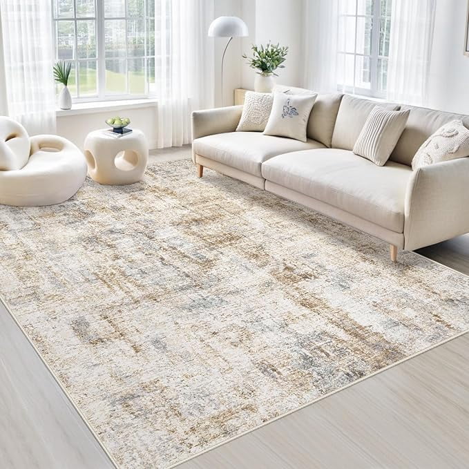 Area Rugs Living Room: Washable Rug Modern Abstract Large Rugs Soft Non ...