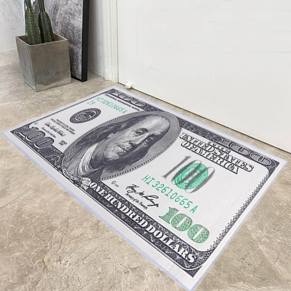 Area Rugs New One Hundred Dollar 100 Bill Print Non-Slip Area Carpet ...