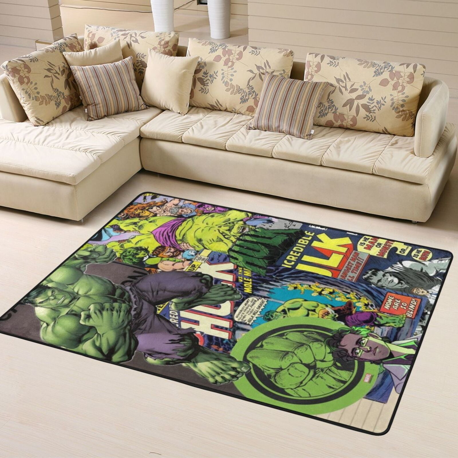 Area Rugs Soft Non-Slip Floor Mats Green Hulk Carpets Doormat for ...