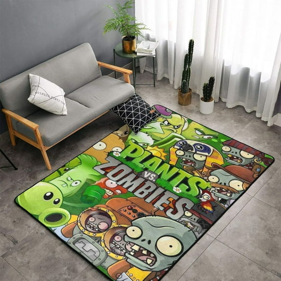 Area Rugs Soft Non-Slip Floor Mats Plants Vs Zombies Carpets Doormat ...