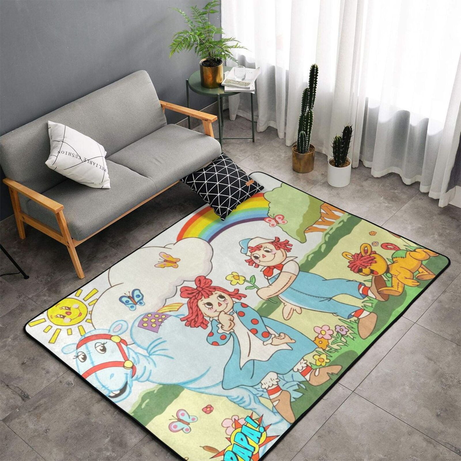 Area Rugs Soft Non-Slip Floor Mats Raggedy Ann and Andy Carpets Doormat ...