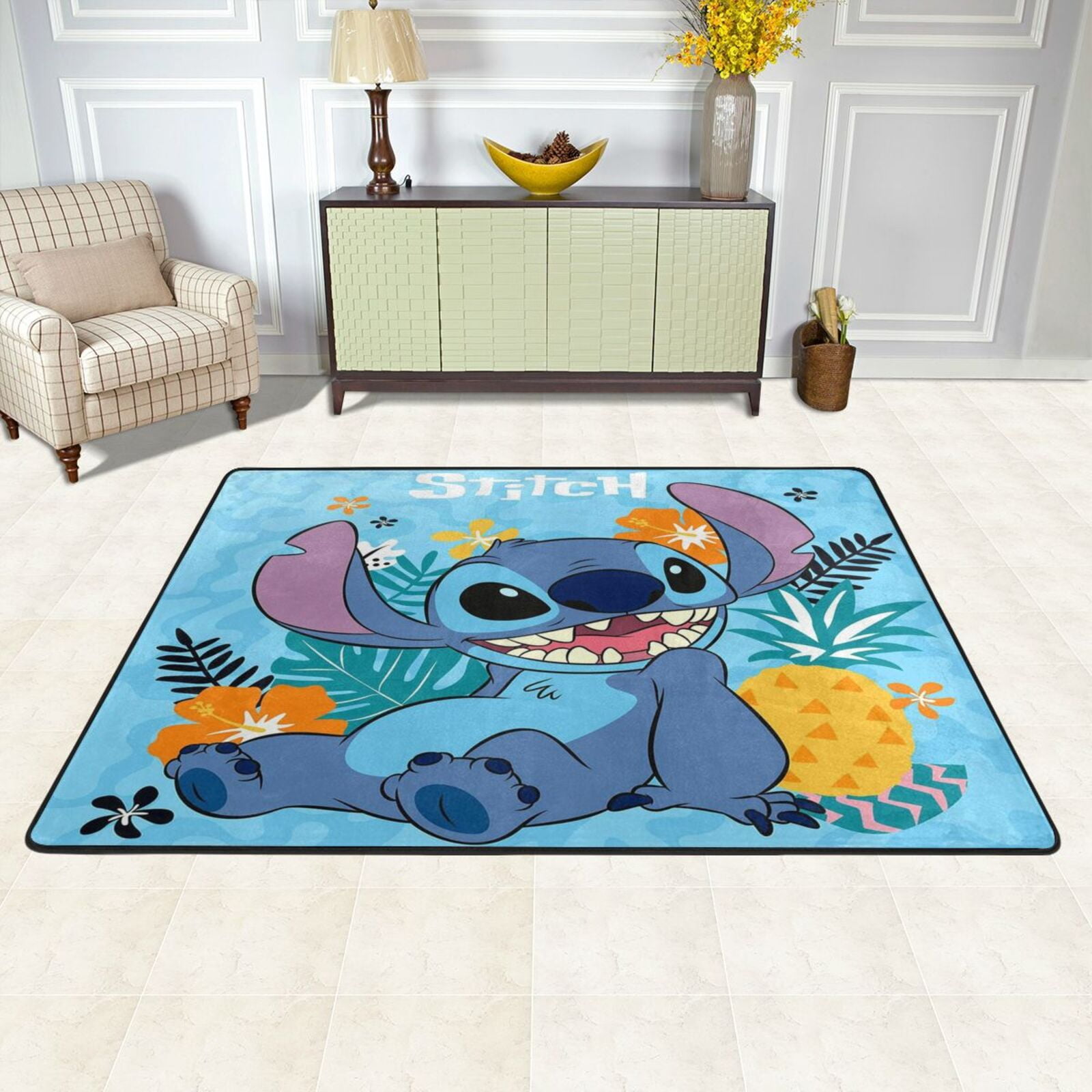 Area Rugs Stitch For Living Room Rug Flannel Children Crawling Non-Slip ...