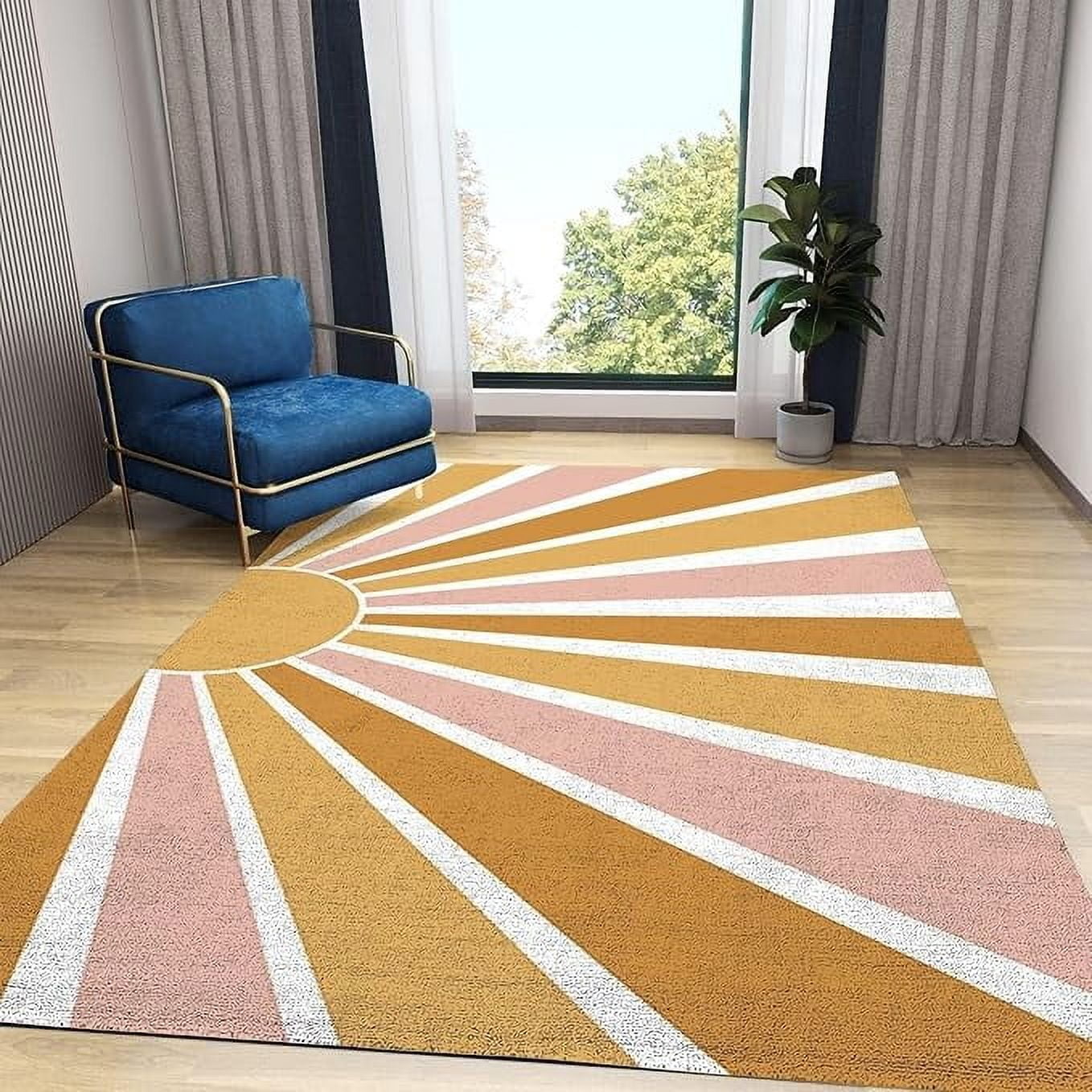 Area Rugs Sun Rainbow Boho Nursery Rug, Modern Abstract Modern Rug Soft ...