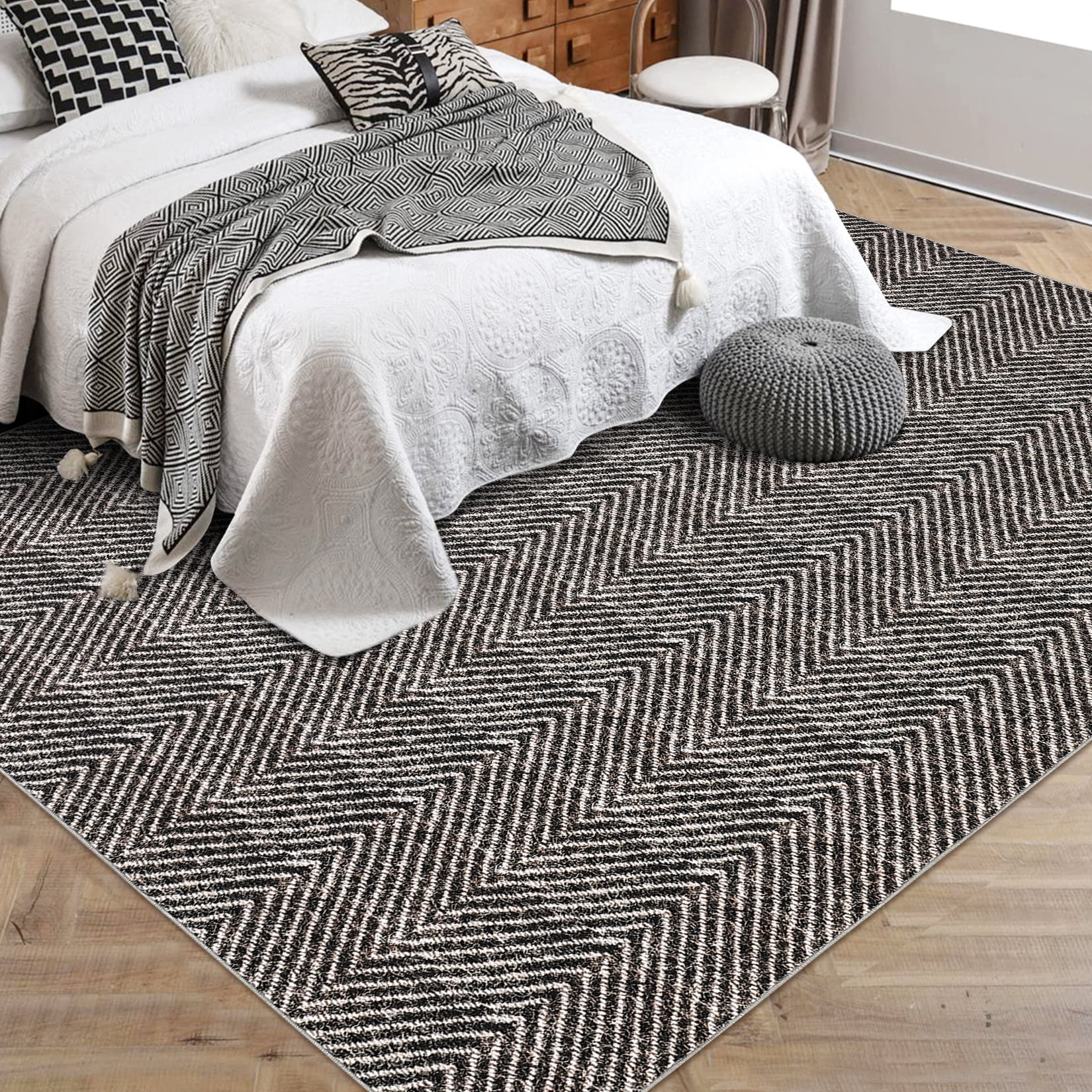 Area Rugs, Washable Rugs for Bedroom, Camel Rugs, Non-Shedding Vintage ...