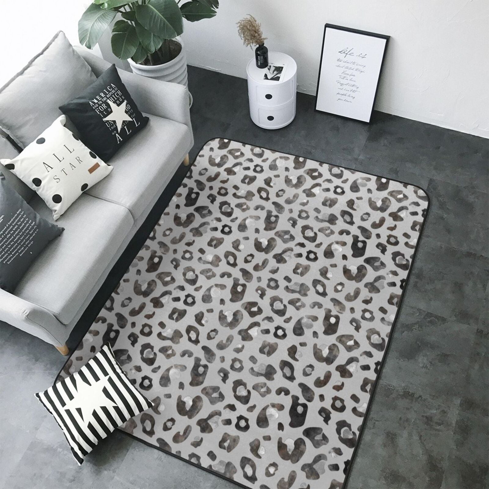 Area Rugs, Wild Animal Leopard Print Washable Large Rugs for Living ...