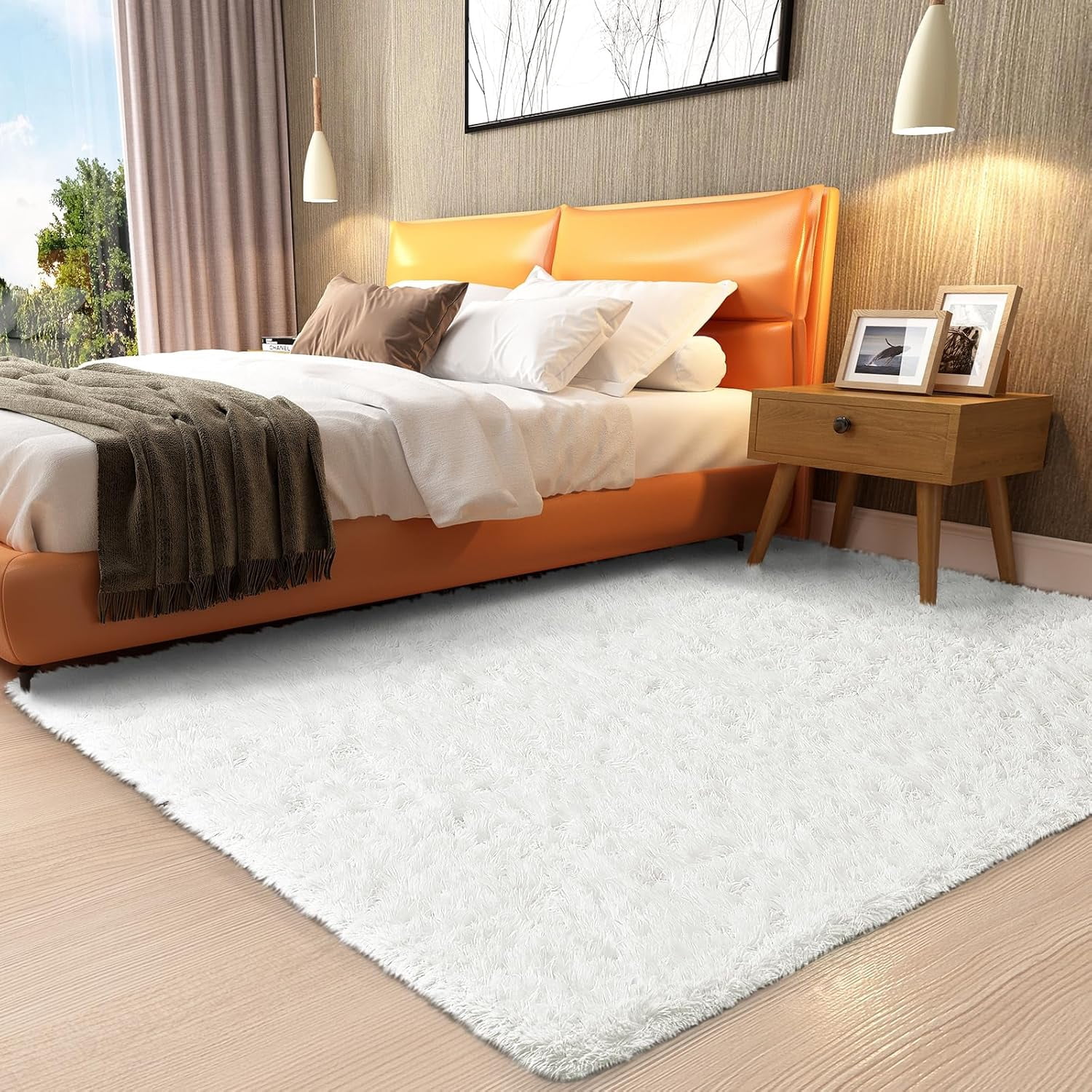 Area Rugs for Bedroom Living Room,Color 4- White,Size 3' x 5',Shape ...