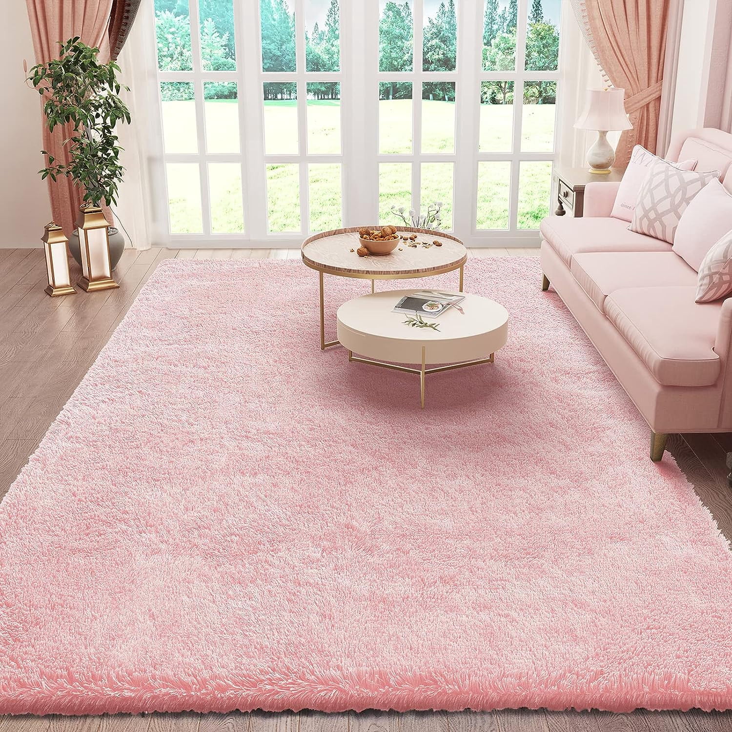 Area Rugs for Bedroom Living Room,Color 5- Pink,Size 5' x 8',Shape ...