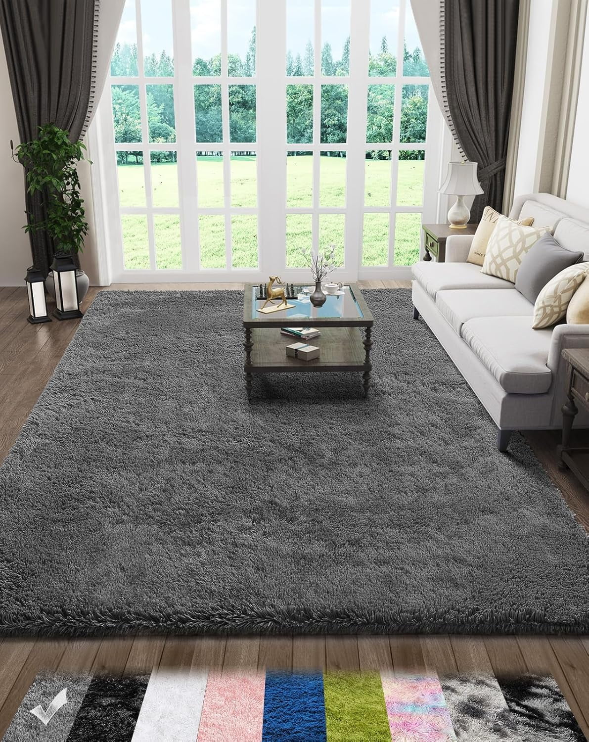 Area Rugs for Bedroom Living Room, Fluffy Fuzzy Shag Shaggy Soft Plush ...