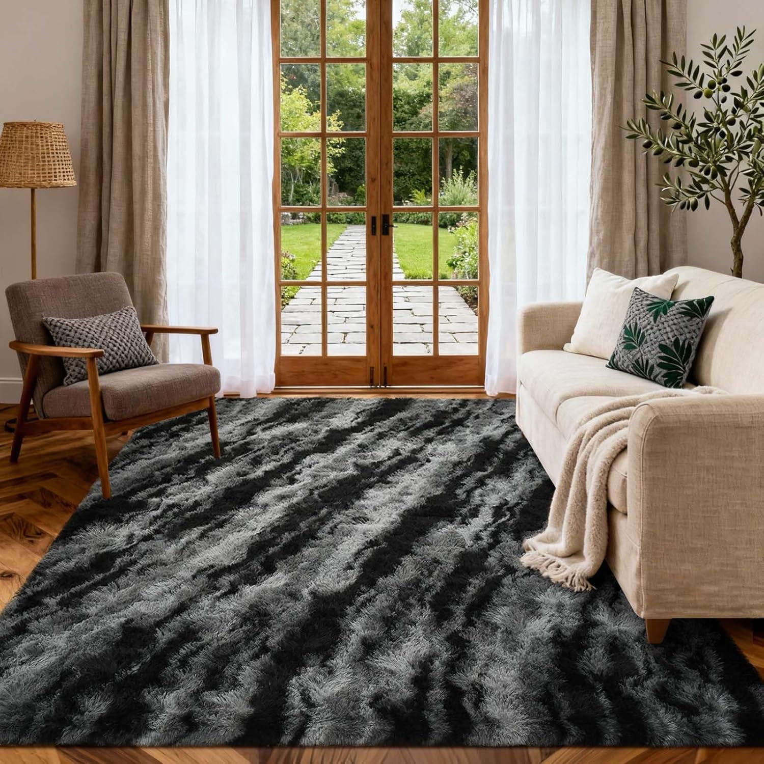 Area Rugs for Living Room, 5x7 Feet Soft Fluffy Shagg Plush Rug High ...