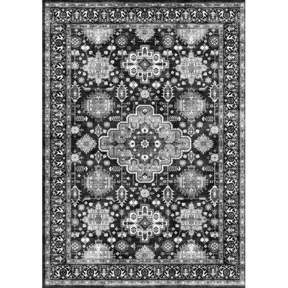 Area Rugs for Living Room, 8'x10' Washable Moroccan Low Pile Non-Slip ...