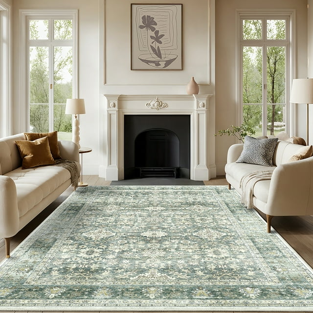 KAMOMA 9'x12' Area Rugs for Living Room Machine Washable Vintage Indoor ...