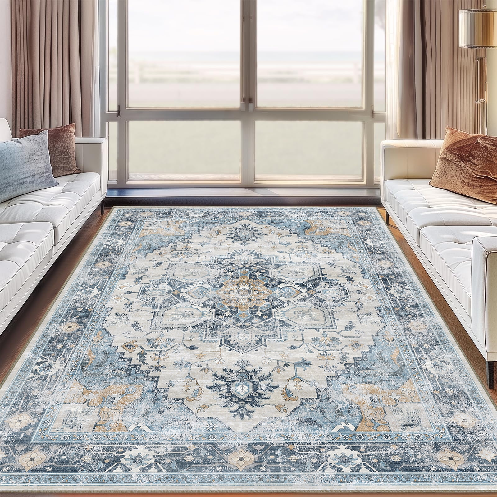 Area Rugs for Living Room 9'x12' Washable Bedroom Rugs, Soft Large Boho ...